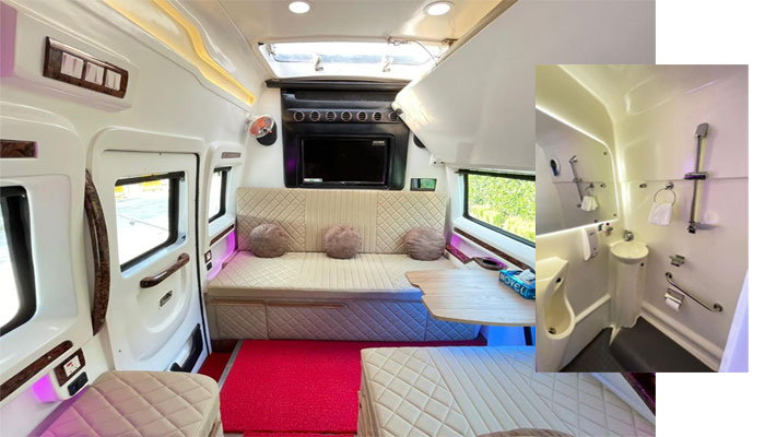 7-Seater Caravan With Washroom, Kitchen, Bed, LCD, Music System ...
